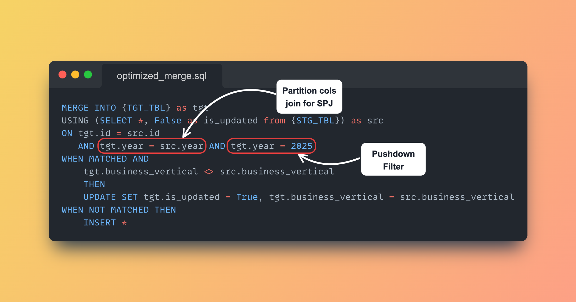 Optimizing Iceberg MERGE Statements